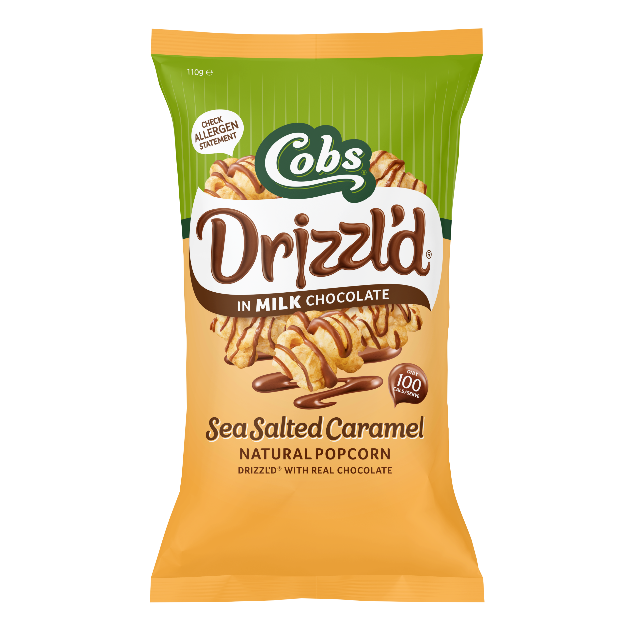 DRIZZL’D Sea Salted Caramel Popcorn w Milk Chocolate - Cobs Popcorn
